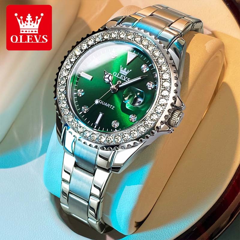 OLVES Jam Tangan Perempuan Original Waterproof Luminous Stainless Steel ...