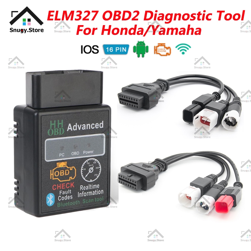 【Local Stock】 for Yamaha Honda ELM327 V1.5 OBD2 16Pin Scanner Android ...