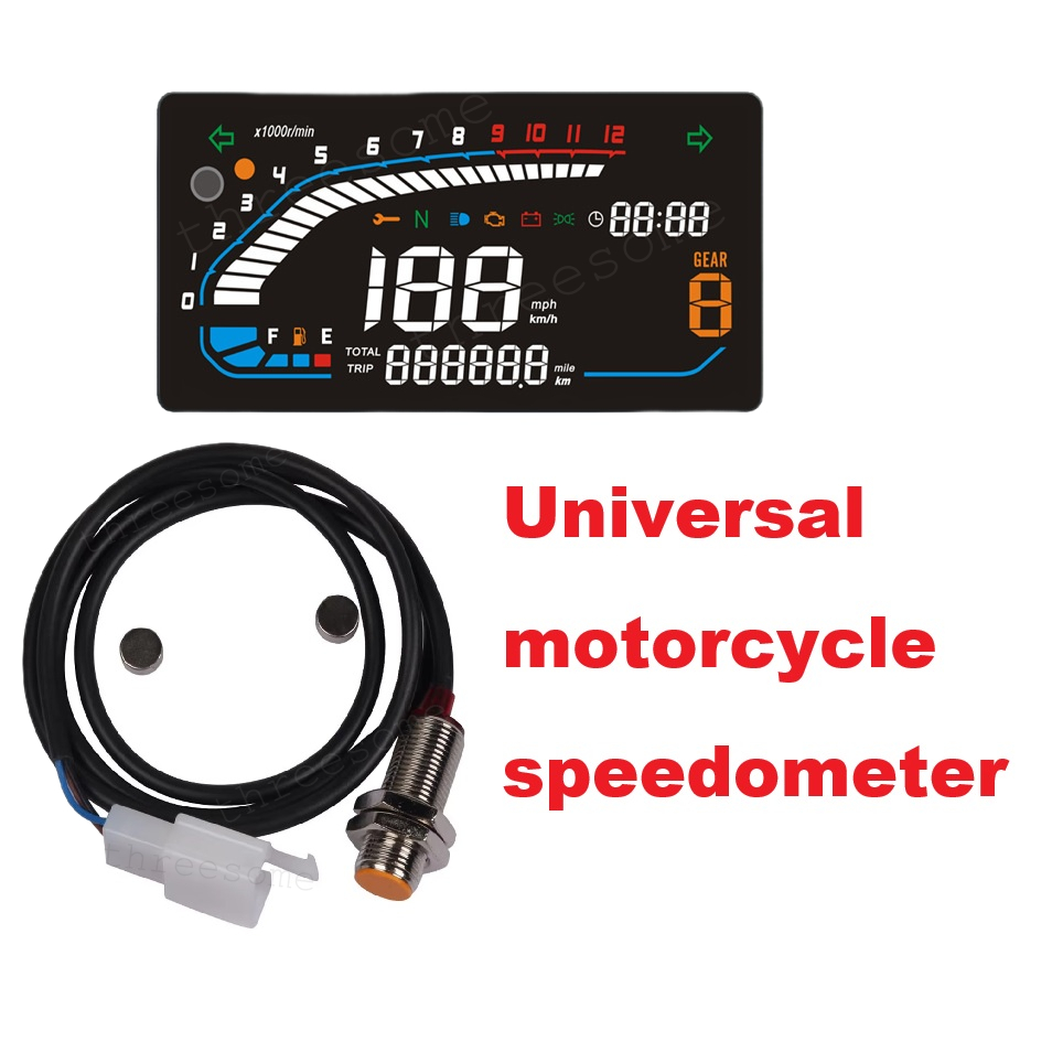 Universal 12V Adjustable Meter Speedometer With LED Digital Backlight ...