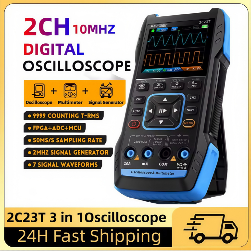 FNIRSI 2C23T Handheld Digital Oscilloscope Multimeter 3 in 1 Dual ...