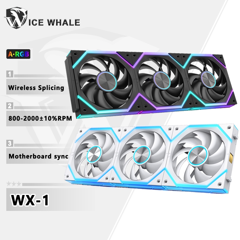 ICE Whale WX-1 Modular Wireless Splicing PC 120mm Case Cooling Fan 5V ...