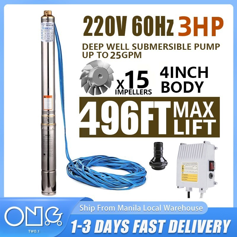 Submersible Pump 4Inch Water Pump Pure Copper Interface Submersible ...