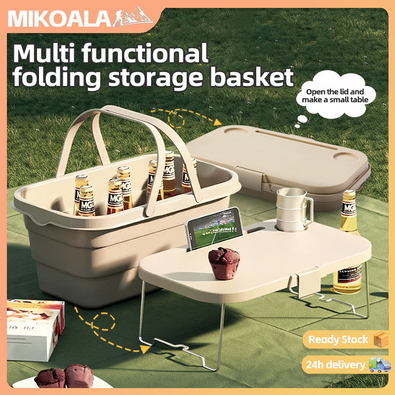Camping Equipment Multi-Functional Folding Table Basket Camping Storage ...