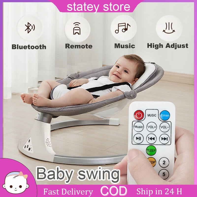 【Hight Adjust】 Baby Auto Swing With Remote Mosquito Net Elektrik ...