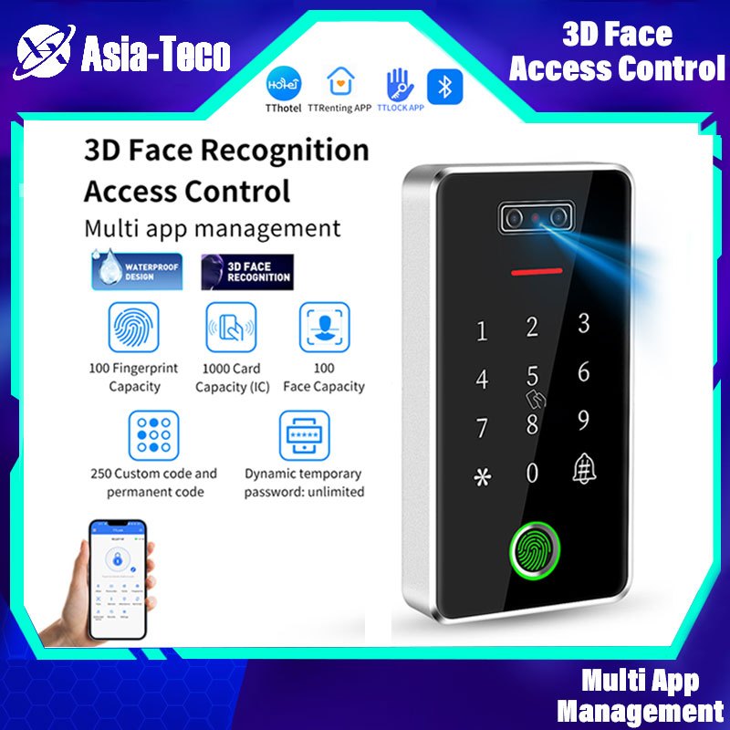 Access Control TTLock App Control Facial Recognition Device RFID Card Fingerprint Reader Door ...