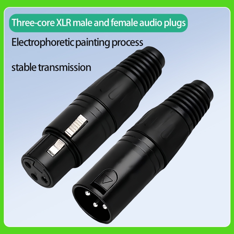XLR 3 Pin Female Male MIC Jack Plug Audio Microphone Cable Connector ...