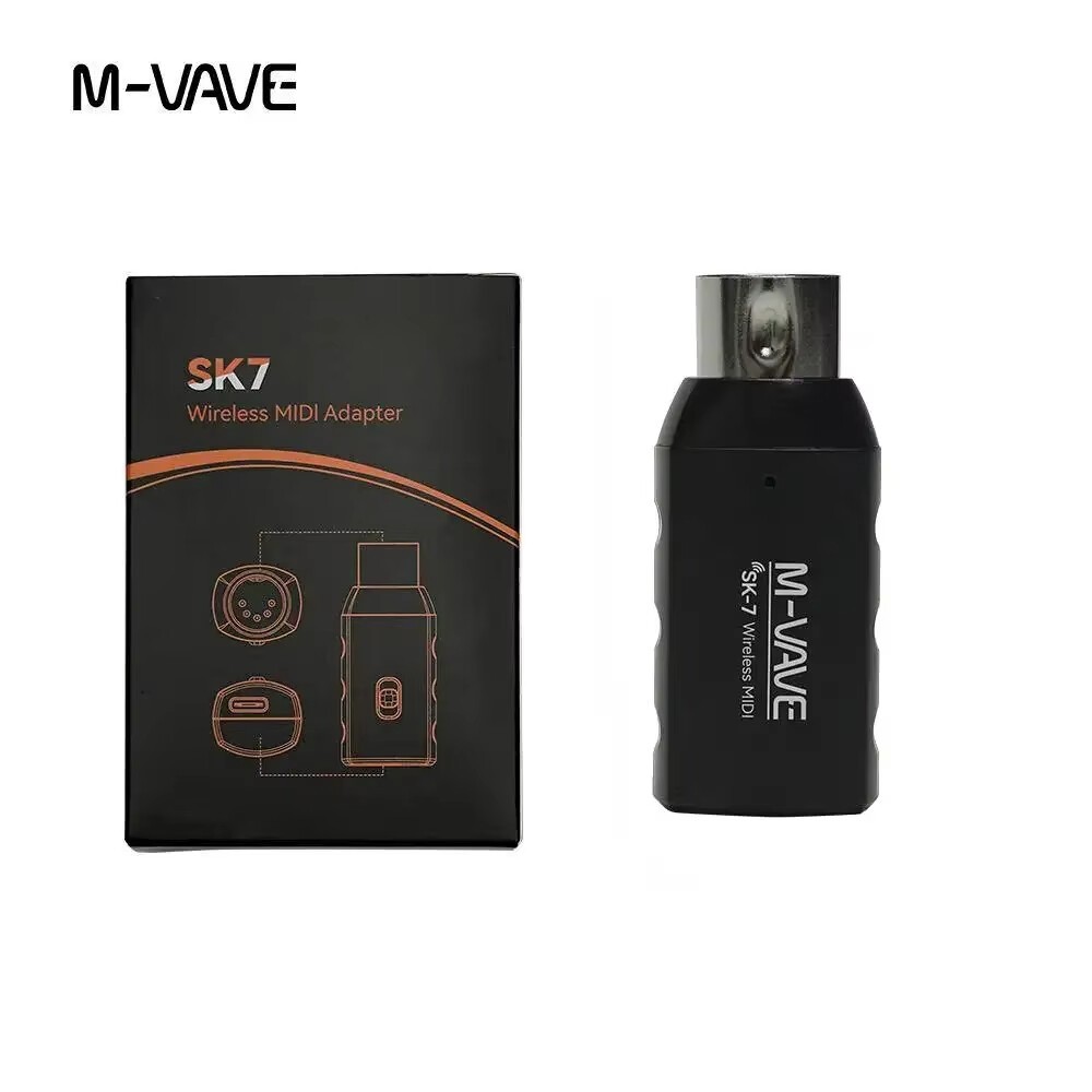 M-VAVE SK7 MIDI adapter Mini Rechargeable Wireless Midi Receiver ...