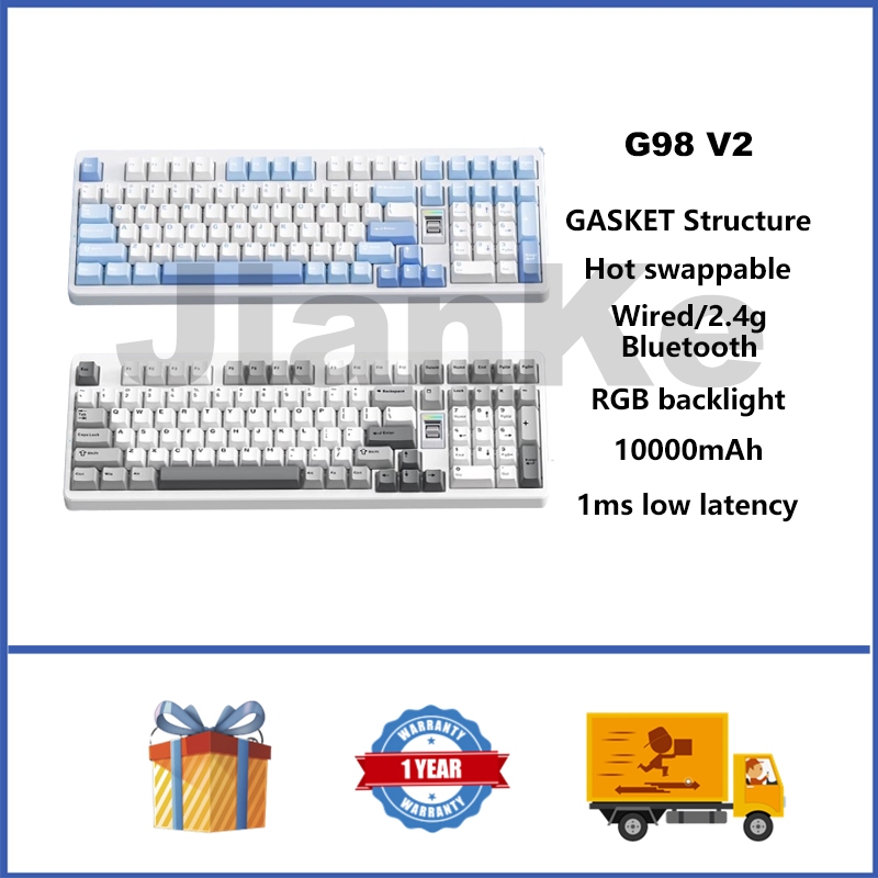 MCHOSE G98 V2 Wireless Mechanical Keyboard 98% Hot swappable RGB GASKET Custom Gaming Keyboard ...