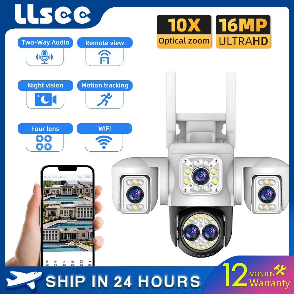LLSEE Yoosee 16MP 6K Wi-Fi Wireless Waterproof Motion Tracking CCTV ...