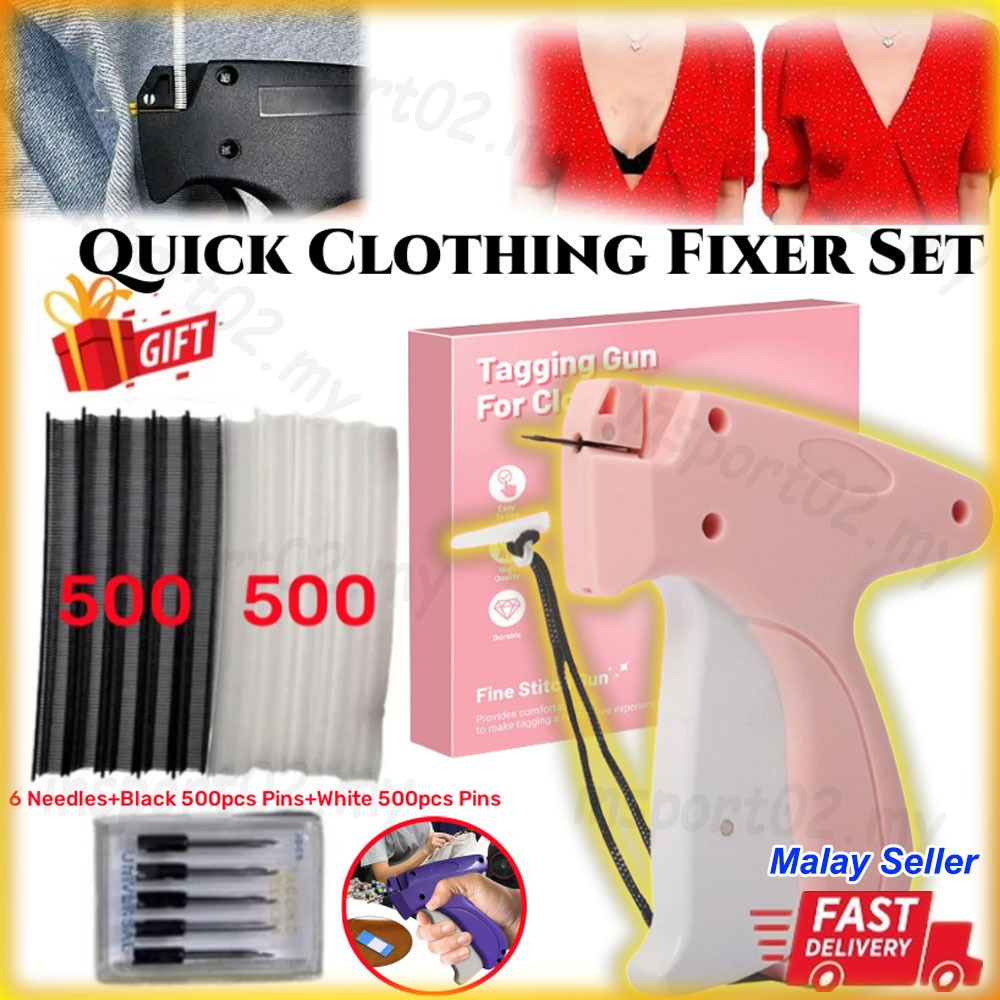 (Free Gifts) Quick Clothing Fixer Clothes Labeling Gun with 6 Needles ...