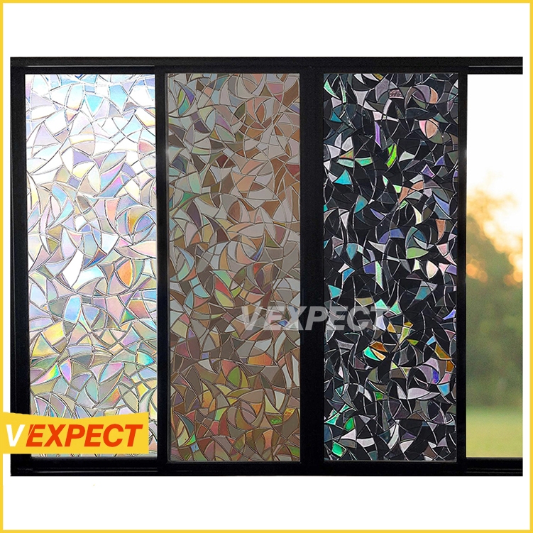 Window Privacy Film Sticker Rainbow Static Cling Stained Glass Window ...