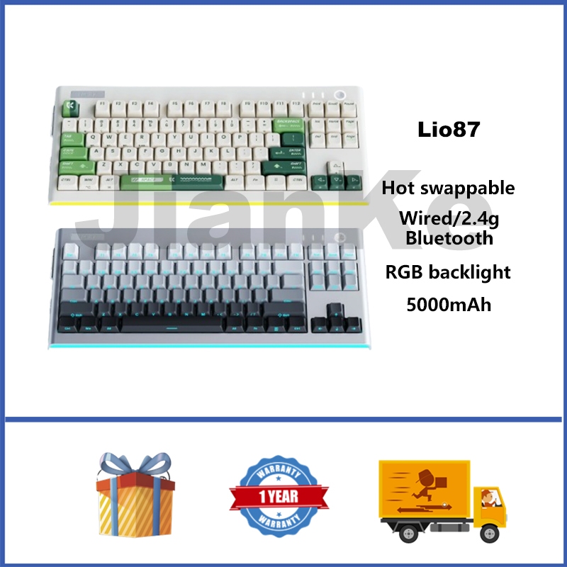 GeekElite Lio87 wireless mechanical keyboard 80% hot swappable RGB TOP ...