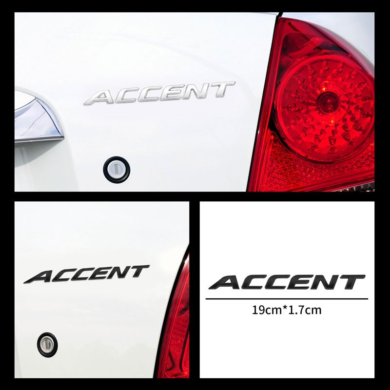 For Hyundai ACCENT Car Logo Body Rear Tail Bumper Trunk Emblem Sticker ...