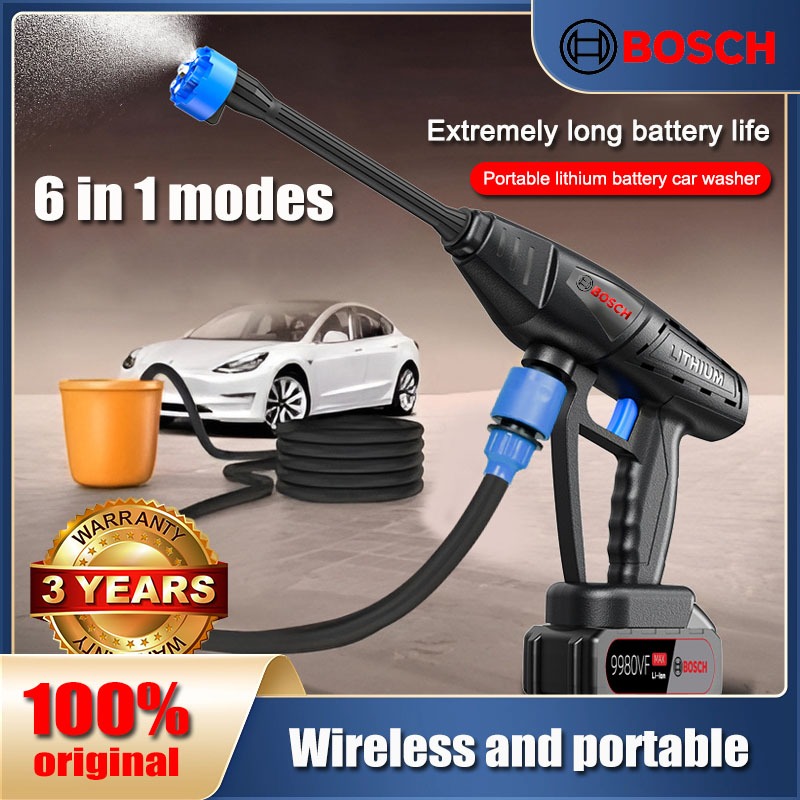 Bosch NEW STYLE Cordless Water Jet Portable Car Wash High-Pressure Gun Pressure Washer Power ...