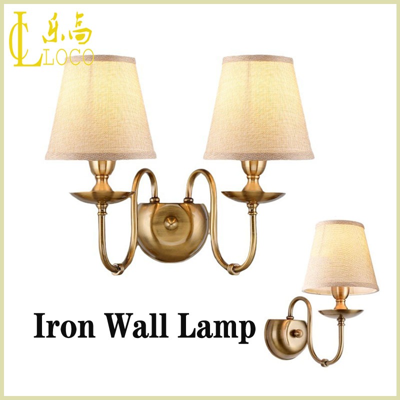 LOCO Iron Wall Lamp Single/Double Head Wall Light LED Bedside Lamp ...
