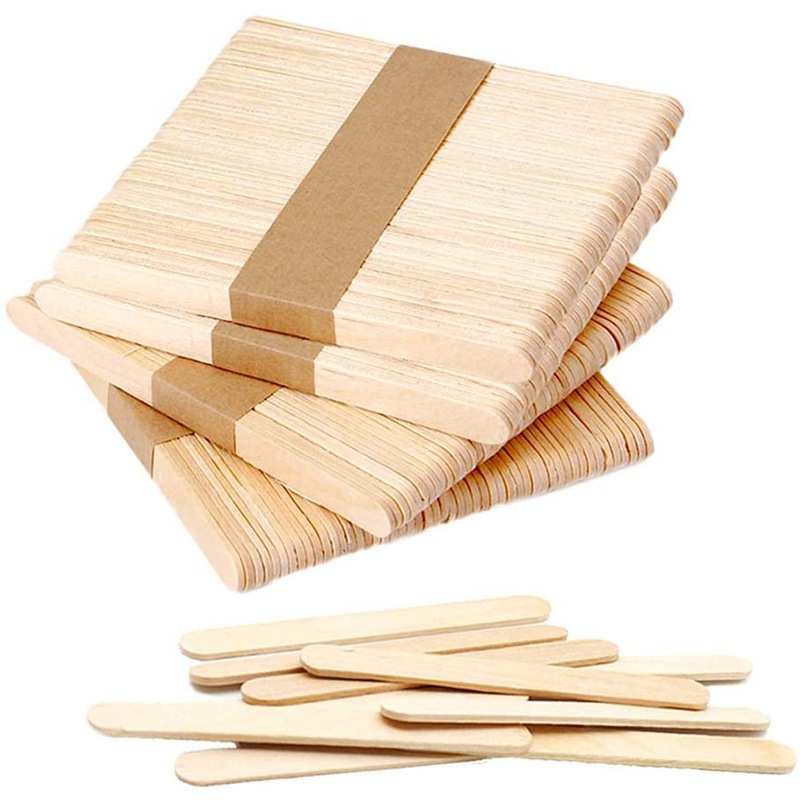 200pcs Wooden Craft Sticks, 4.5Inch Long Natural Wood Popsicle Ice ...