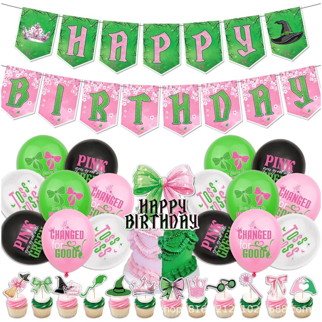 Wicked Birthday Theme Party Decorations Kids Birthday Banner Cake ...