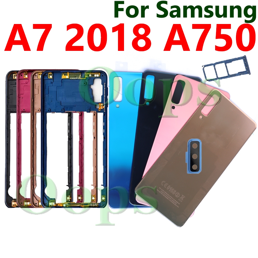 For Samsung Galaxy A7 2018 A750 LCD Middle Frame Battery Back Cover ...