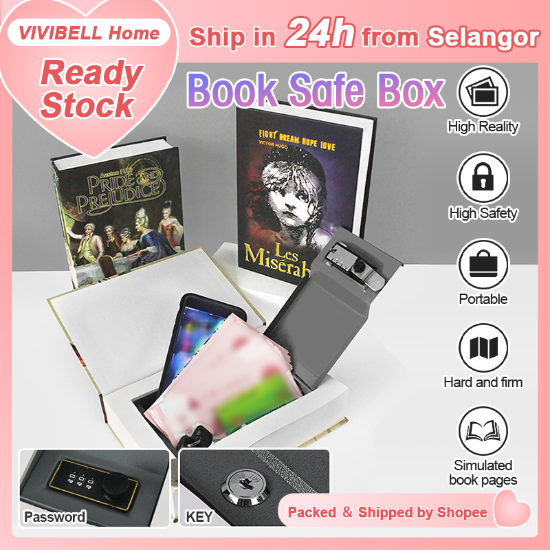 【Ship in 24H】Safe Box Secret Cash Box with Password/Key Creative Book ...