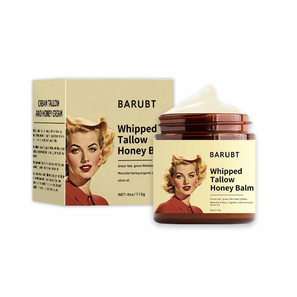 BARUBT Whipped Beef Tallow and Honey Balm, Grass Fed Grass Finished ...