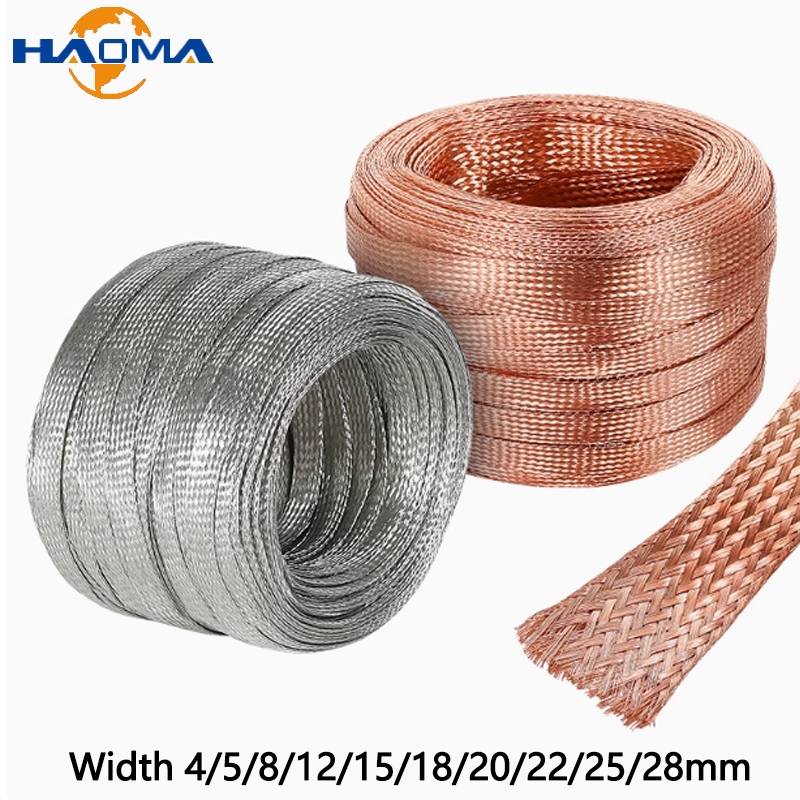 Tinned Plating Copper Braided Sleeve 4mm~28mm Expandable Metal Sheath ...