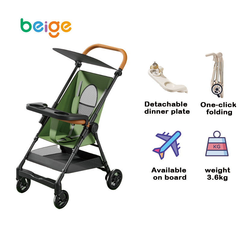 Beige stroller babay Foldable 360° rotation Lightweight Travel baby ...