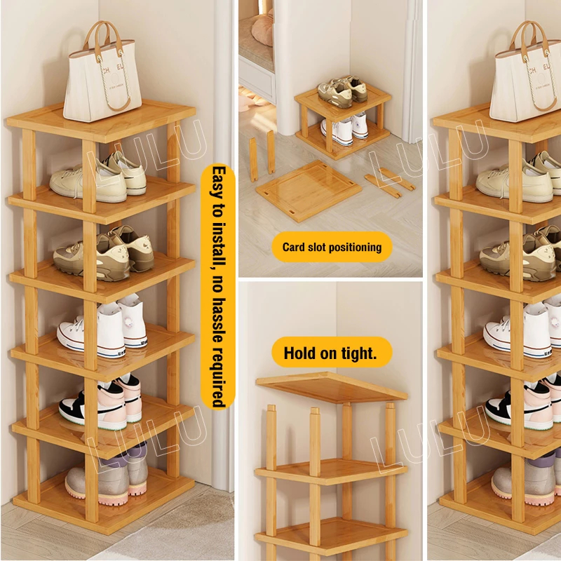 2-9 Layers Shoe Rack Organizer Bamboo Stackable DIY Bamboo Shoe Rack ...