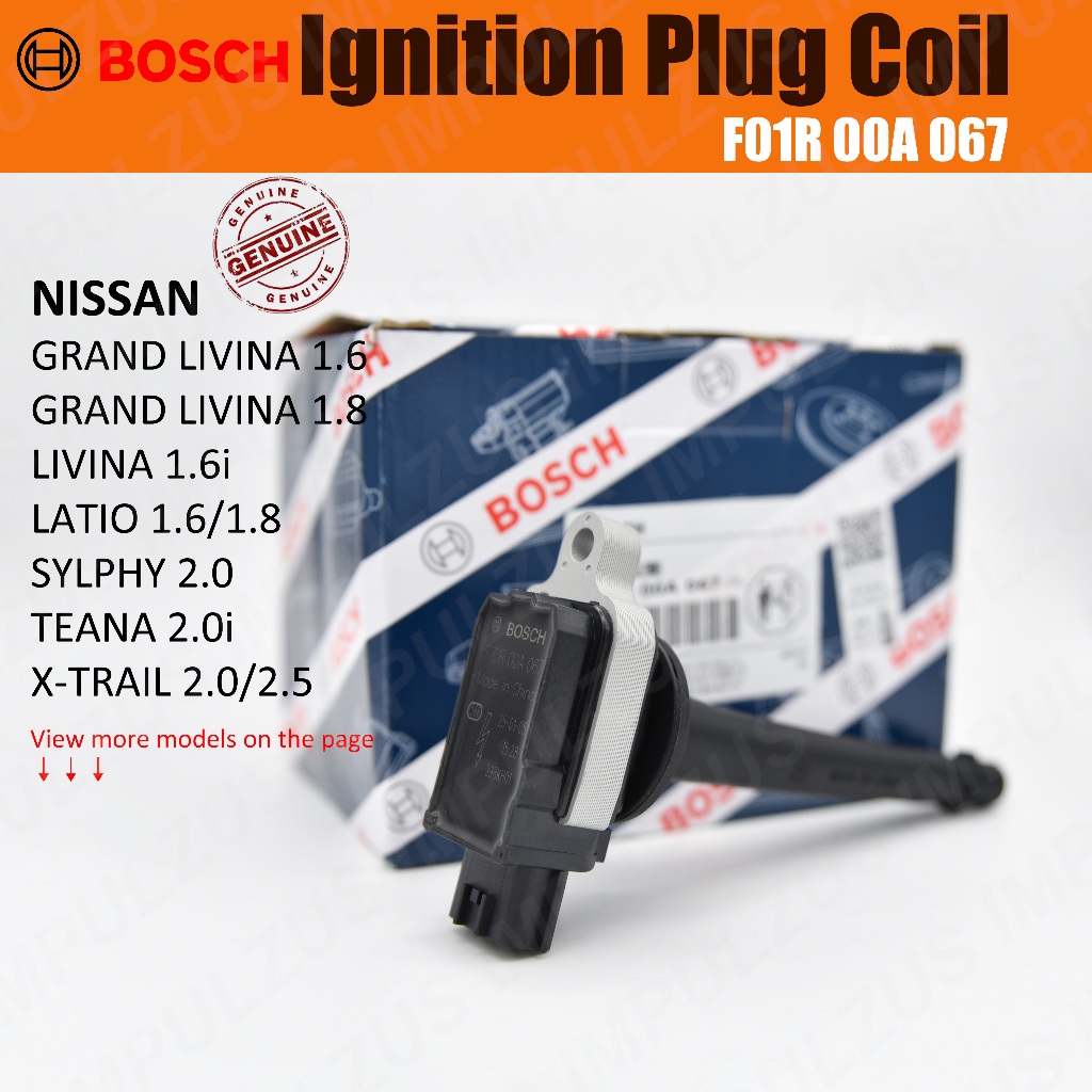 100% ORIGINAL BOSCH IGNITION PLUG COIL F01R00A067 NISSAN GRAND LIVINA ...