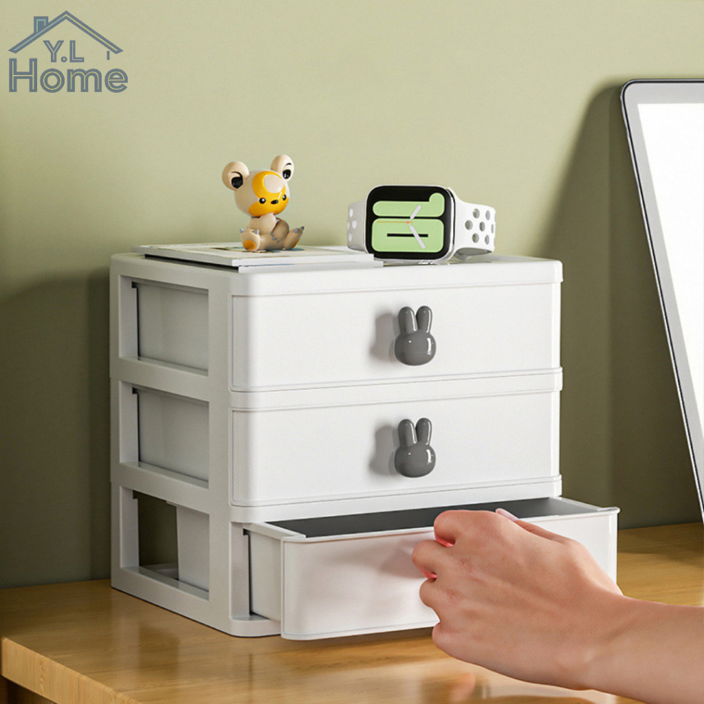 Cartoon Desktop Transparent Small Drawer Storage Box Plastic Mini ...