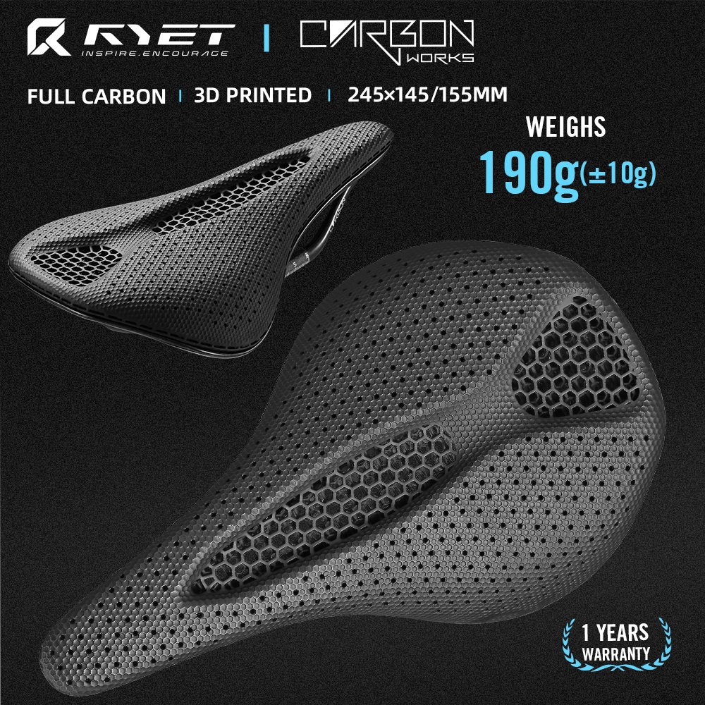RYET 2025 Carbon 3D Printed Saddle 145/155MM 7*9 Bike Seating For Men Women Triathlon Road MTB ...