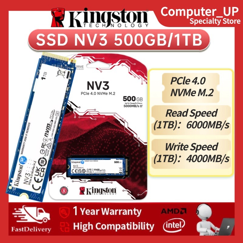 OEM Kingston SSD NV3 1TB 500GB M.2 2280 NVMe SSD PCIe 4.0 Gen 4x4 Up to ...