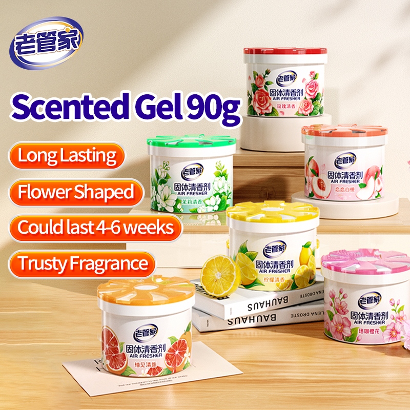 Scented Gel Air Freshener Rose & Lemon Jasmine - Odor Eliminator Fresh ...
