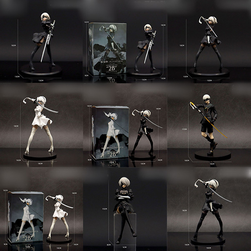 16 Styles Nier:Automata 2b Pvc Gk Anime Cartoon Action Figures Desktop ...