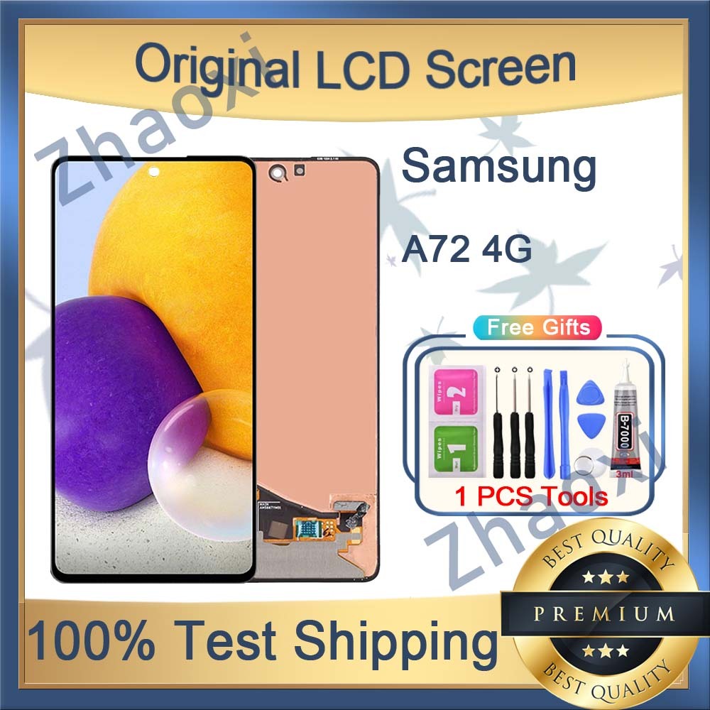 Original AMOLED Samsung Galaxy A72 4G LCD Screen With Frame Replacement ...