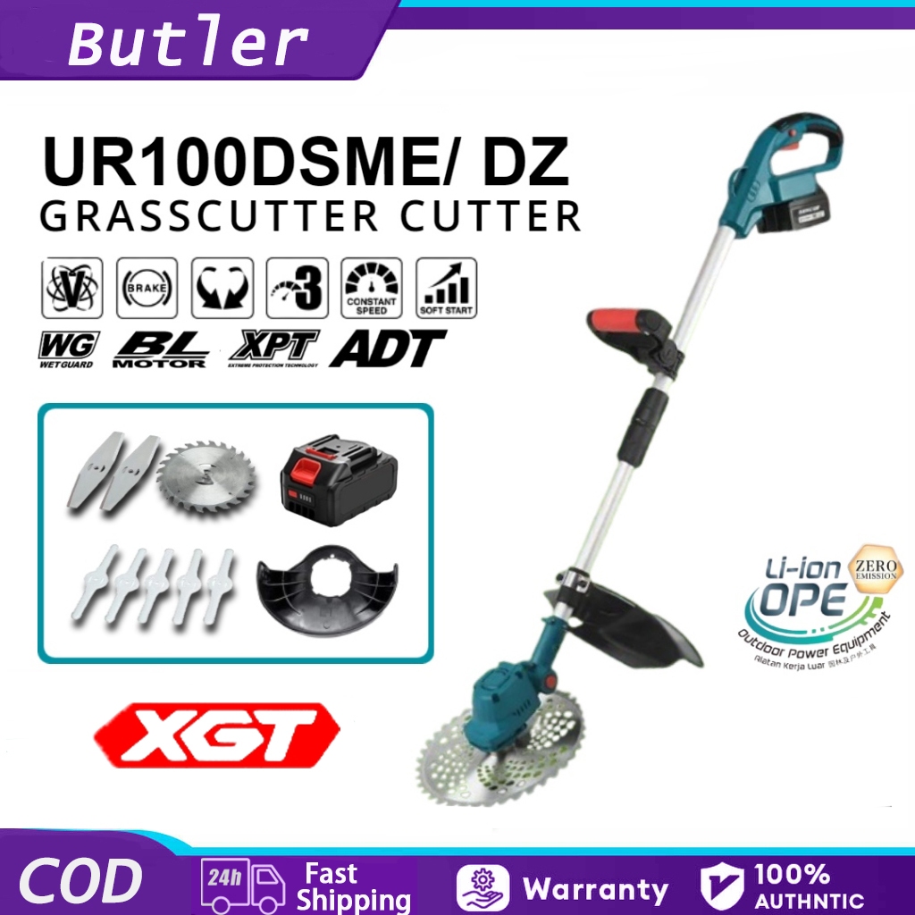 Mesin Rumput Bateri Cordless Grass Elektrik Wireless Rechargeable Mesin ...