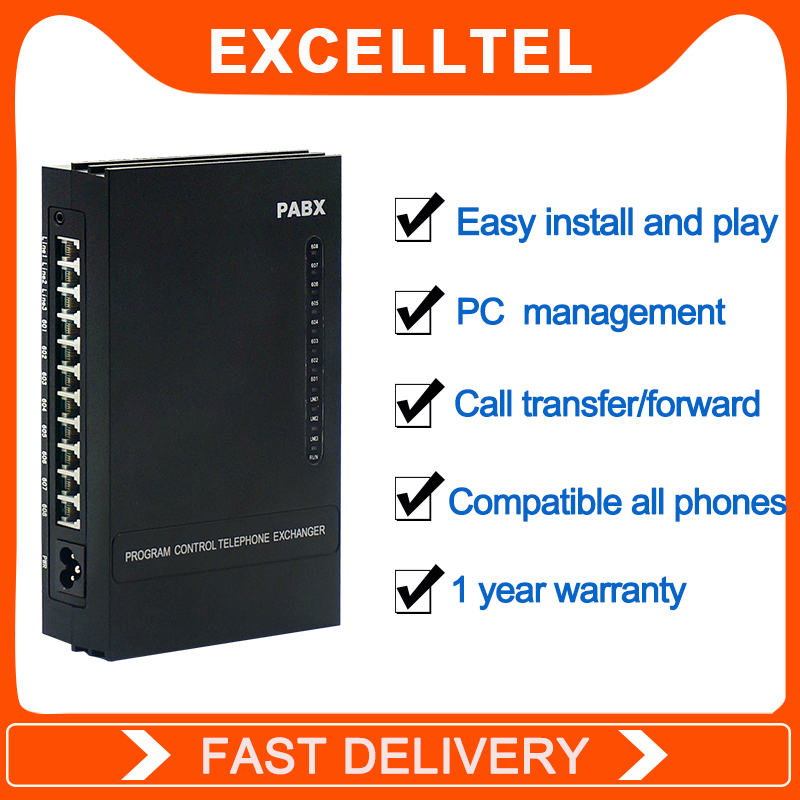 Excelltel pbx intercom mini pabx system MK308 with 8 users for office ...