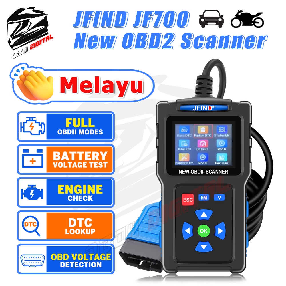 [Melayu Menu] JFIND JF700 Car & Motorcycle OBD2 Scanner for Perodua ...