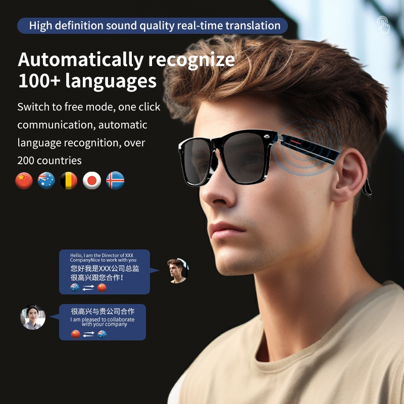 Smart Glasses with AI,Bluetooth Glasses with 130+ Translation,Smart ...