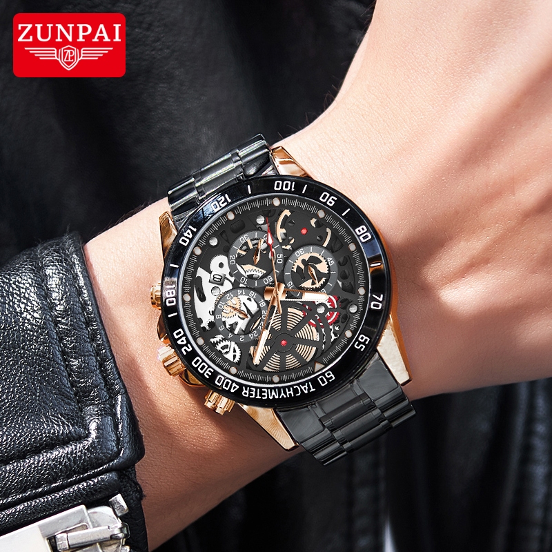 Jam Tangan Lelaki ZUNPAI Original Watch for Men Waterproof Stainless ...