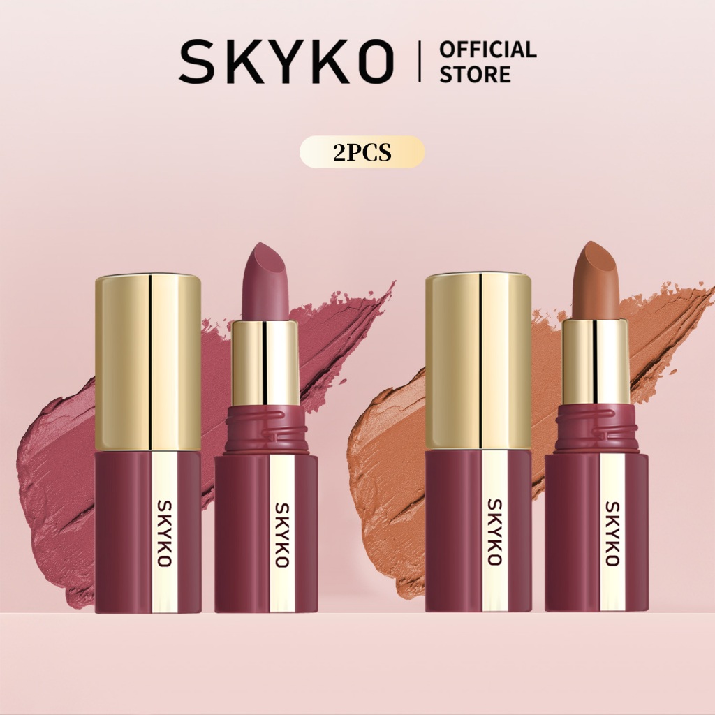 【Live Exclusive】SKYKO Matte Lipstick transferproof Long Lasting 2PCS ...