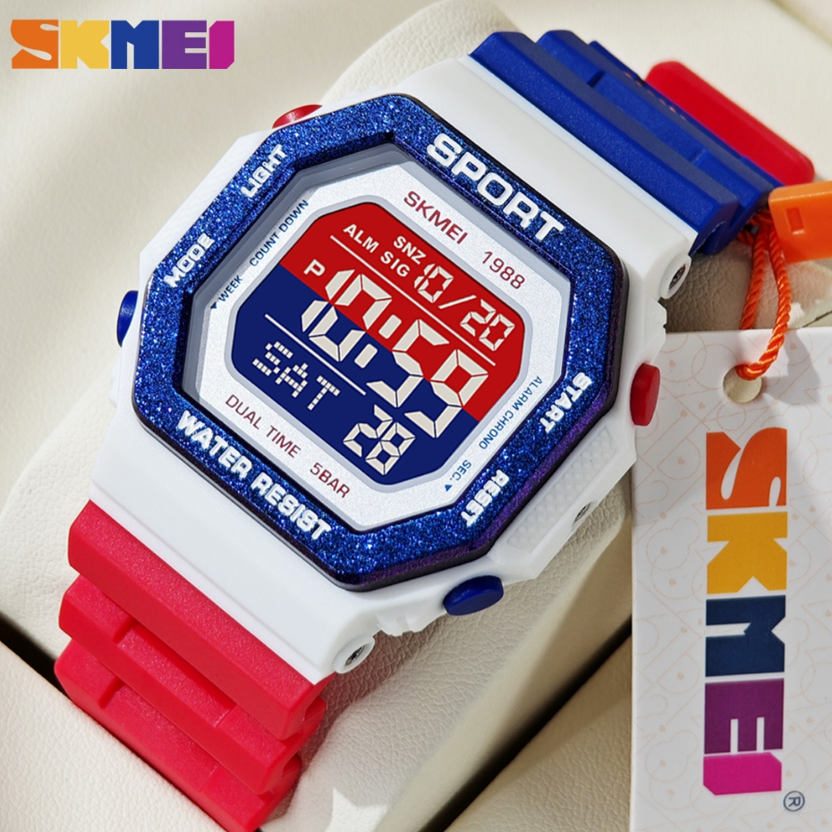 SKMEI Sports Square Screen Multifunction LED Digital 50m Waterproof ...
