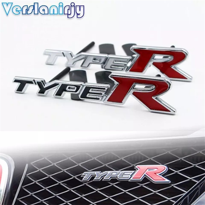 Black TYPE R Car Front Grill Emblem Badge Decal Logo with Screw Fits ...