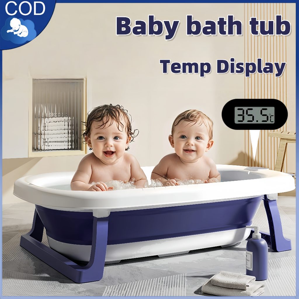 Baby Bath Tub With Temp Display Foldable Bathtub Tempat Mandi Baby Anti ...