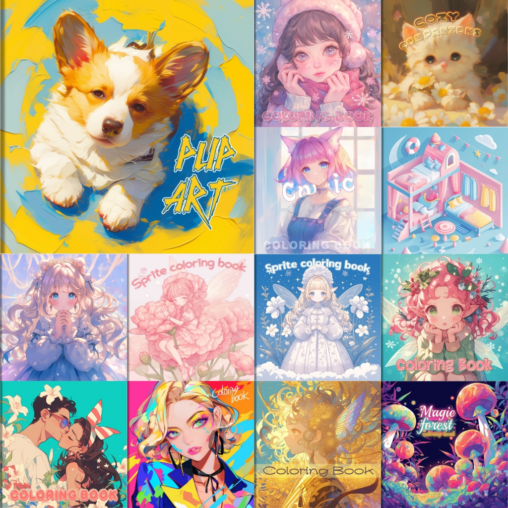 Reference Picture Combination Sketchbook Set | Animal Character Flower ...