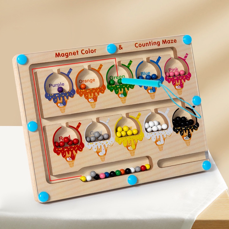 Permainan Maze Magnet Padanan Warna & Kiraan | Aiskrim Kayu | Mainan ...