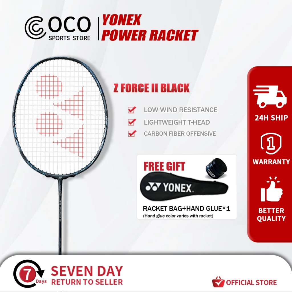 YONEX ASTROX Z FORCE II BLACK Badminton Racket Full Carbon Single 4U 26Lbs 83g free string and ...