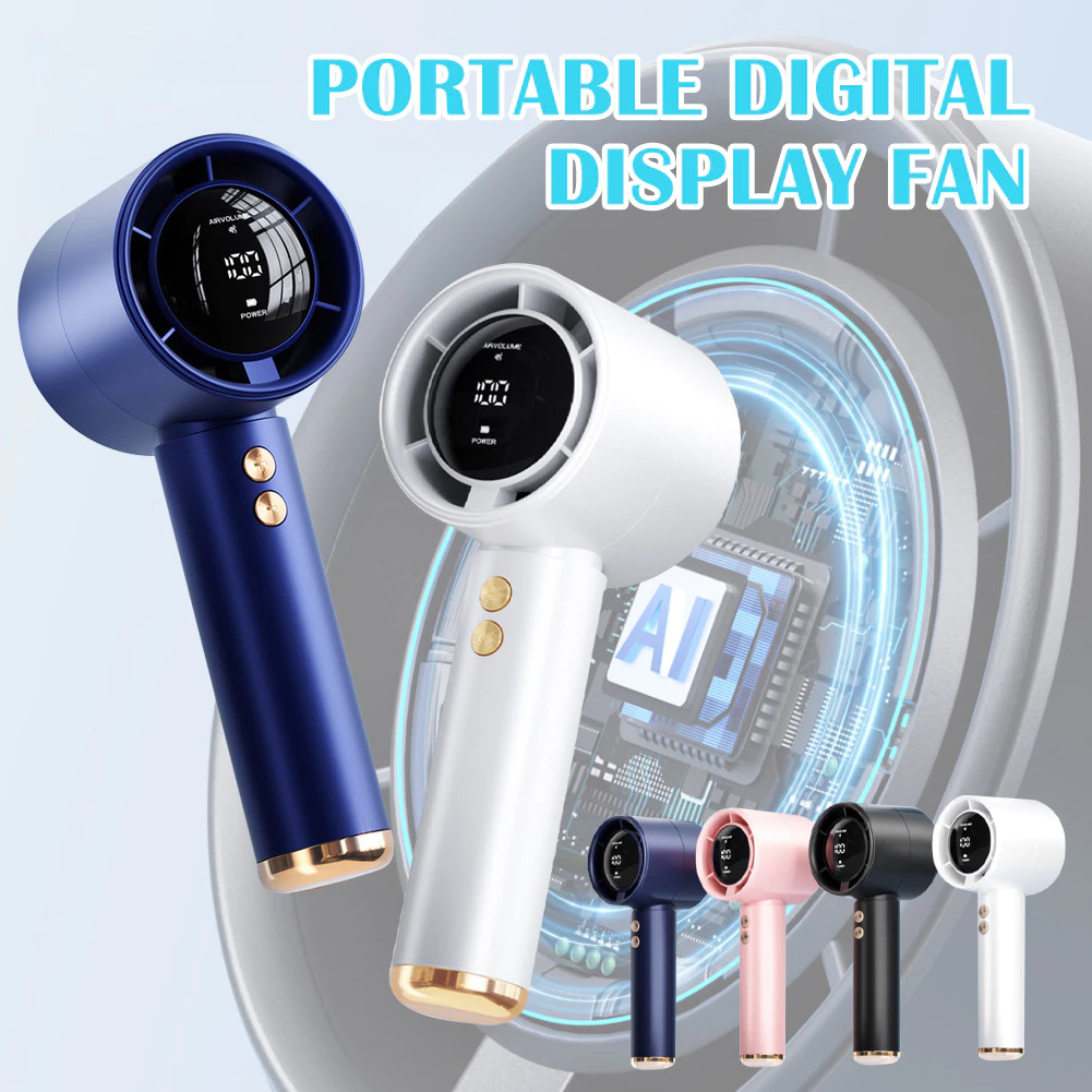 Portable Mini Fan USB Rechargeable N68 Foldable Fan with Display ...