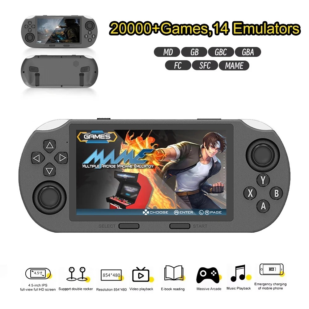 SF3000 Portable Mini Handheld Game Player 4.5 Inch IPS Screen Retro ...