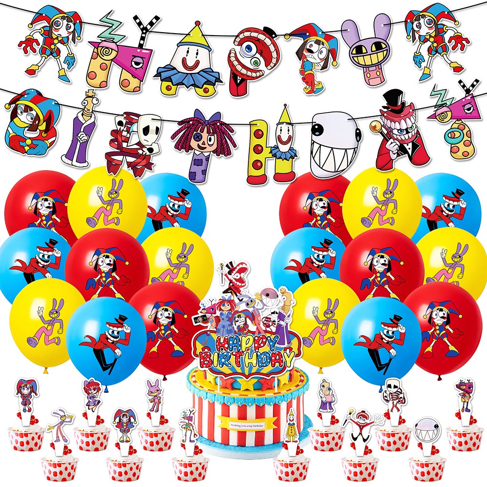 The Amazing Digital Circus Themed Party Decoration Supplies Banner Cake ...