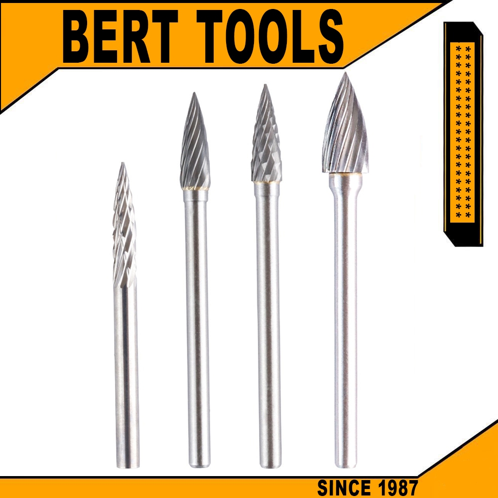 BERT🇲🇾｜Tungsten Carbide Steel Double Cut Rotary Burrs for Rotary Tool ...